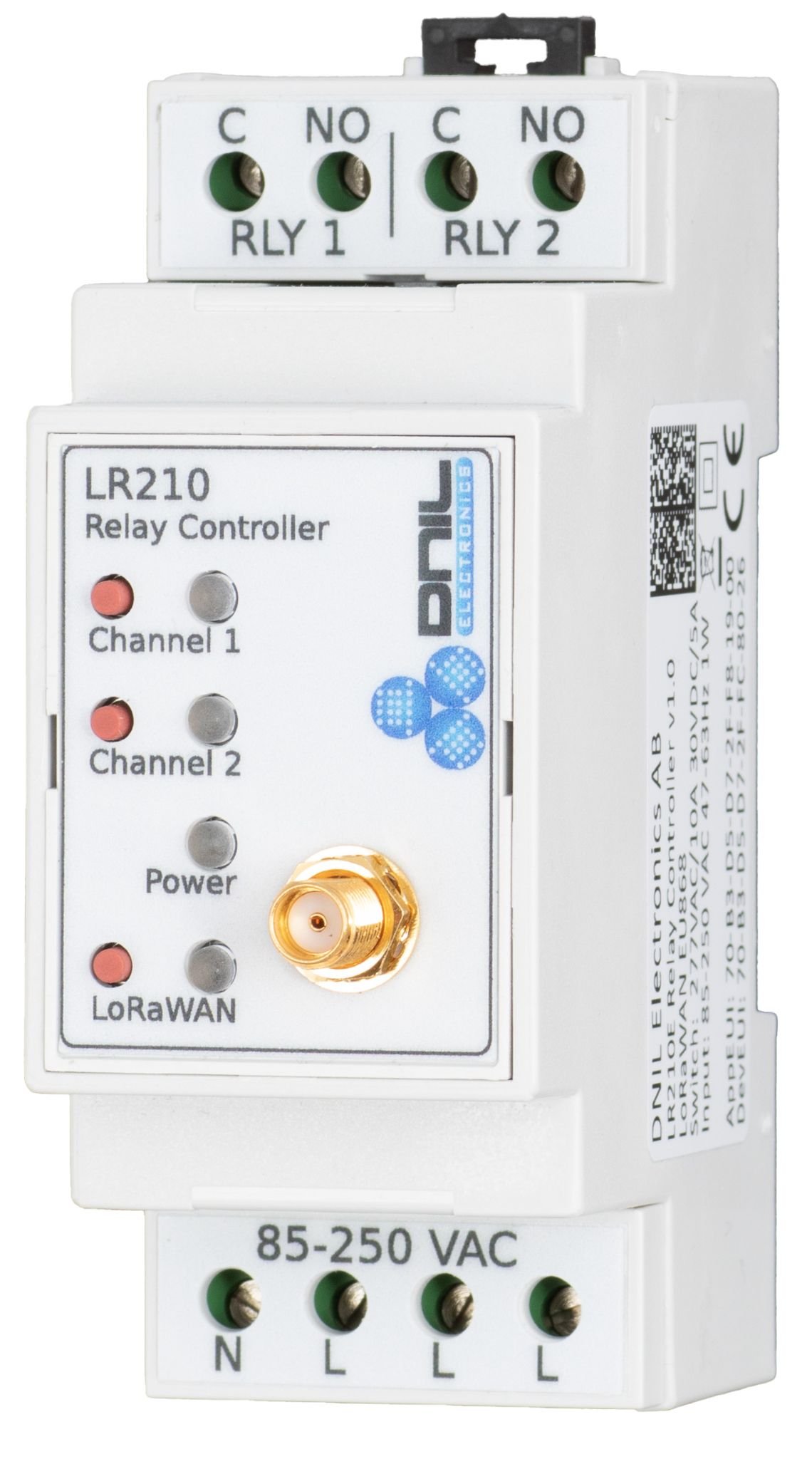 DNIL LoRa Relay Controller LR260E - Input voltage range 8 to 30V DC & External antenna - IoT ...