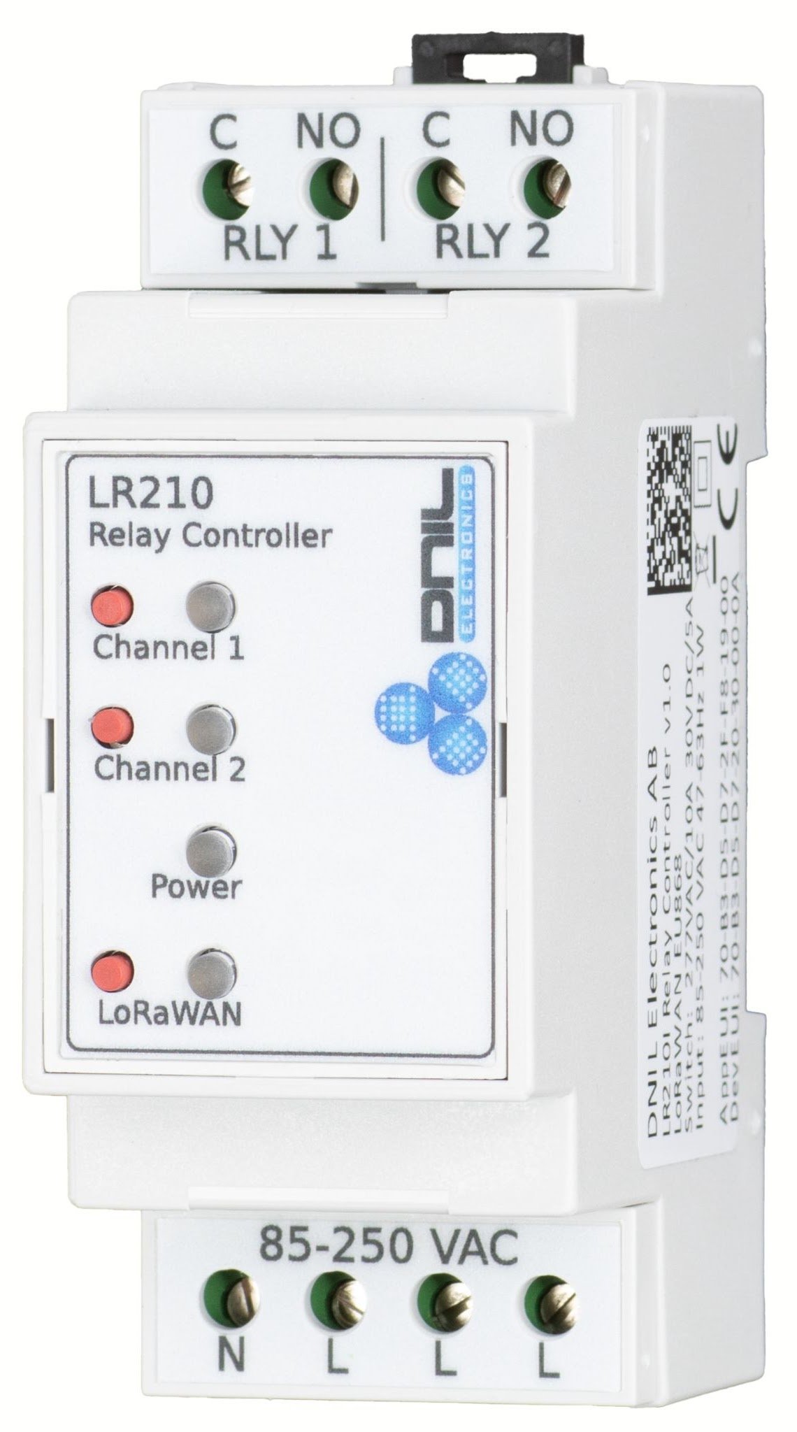 DNIL LoRa Relay Controller LR260I - Input voltage range 8 to 30V DC ...